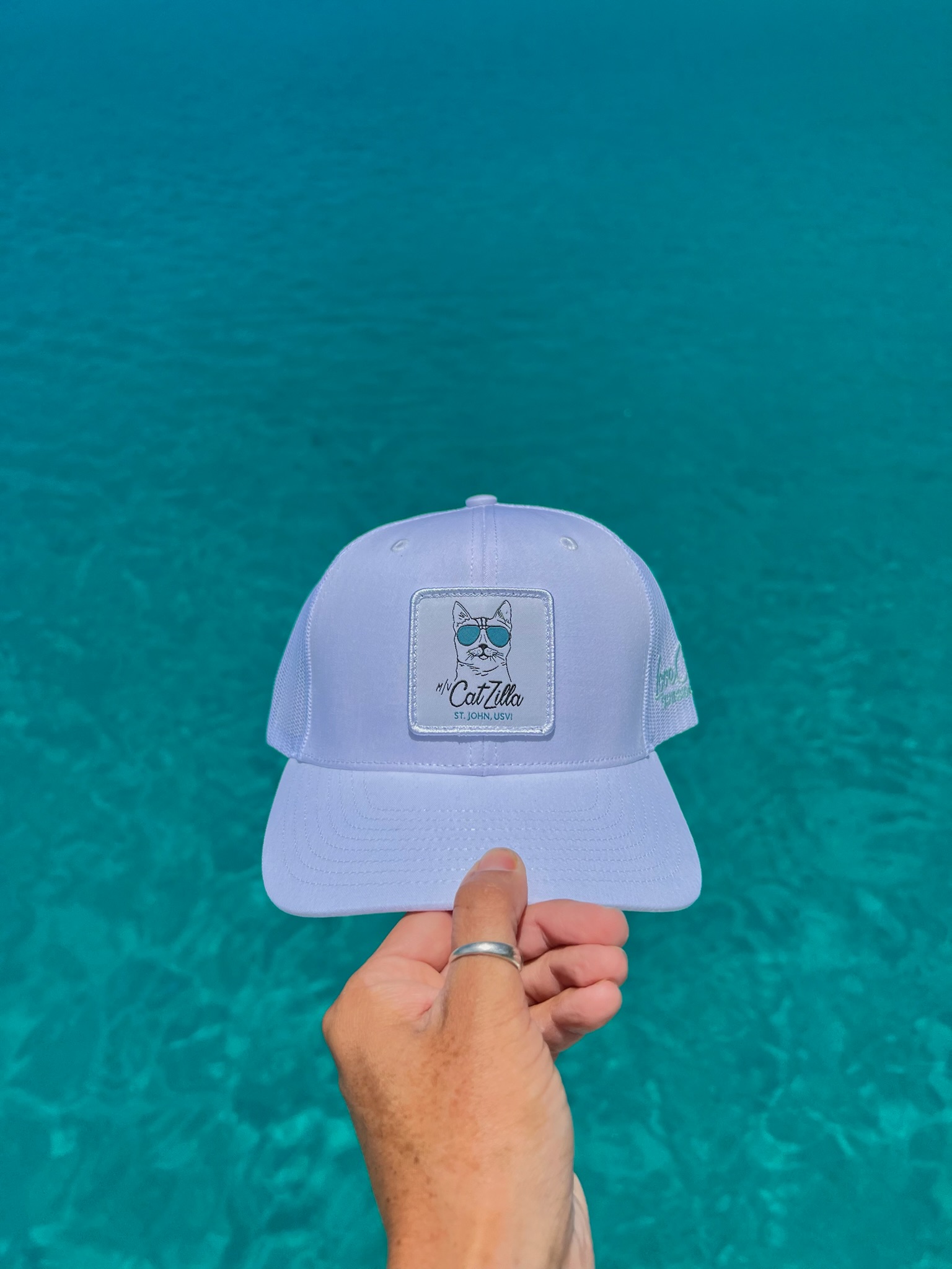 Virgin Islands Flag and Catzilla Hats - Love City Excursions
